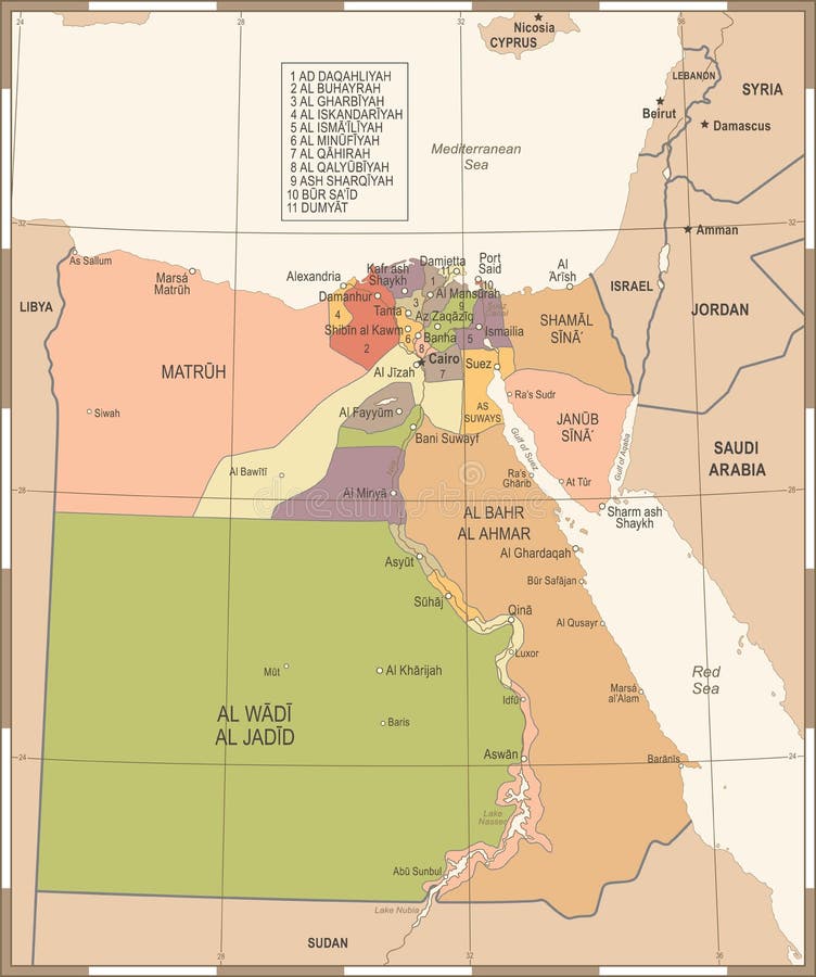 Egypt Political Map Vector Eps Maps Order And Download Egypt