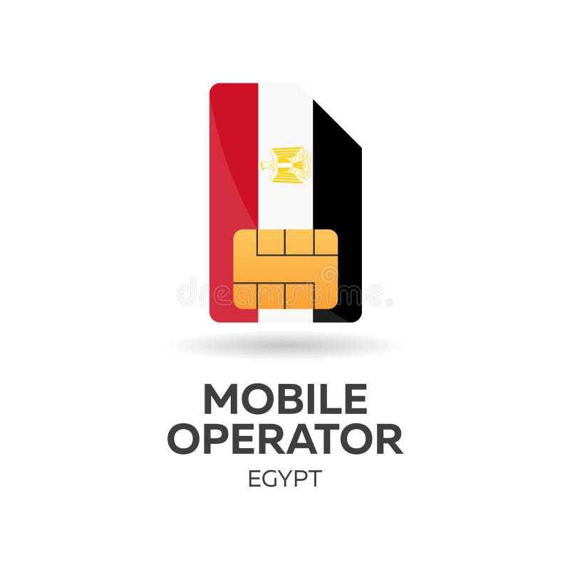 Egypt Mobile Operator. SIM Card with Flag. Vector Illustration. Stock ...