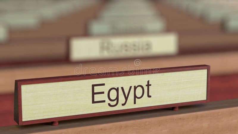 Egypt Name Sign among Different Countries Plaques at International ...