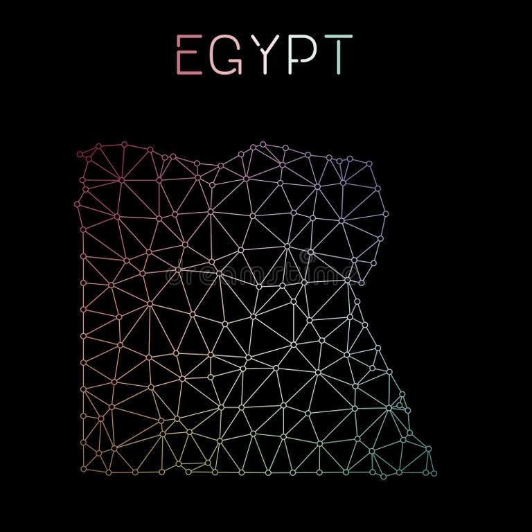 Egypt network map. stock vector. Illustration of mesh - 93478550