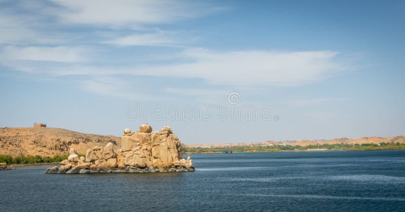 The Nile from the Temple of Philae. Stock Photo - Image of nation ...