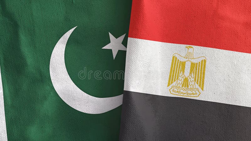 Egypt and Pakistan Two Flags Textile Cloth 3D Rendering Stock ...