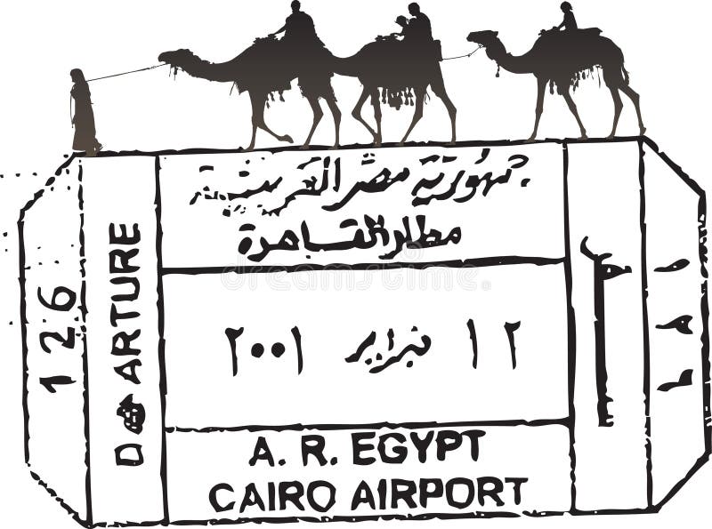 Egypt passport stamp stock vector. Illustration of handwriting - 9120072