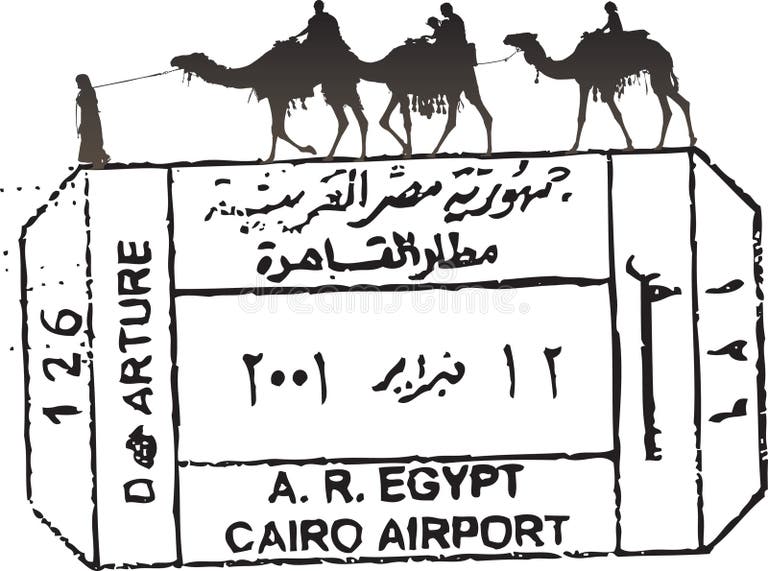 Egypt passport stamp stock vector. Illustration of handwriting - 9120072