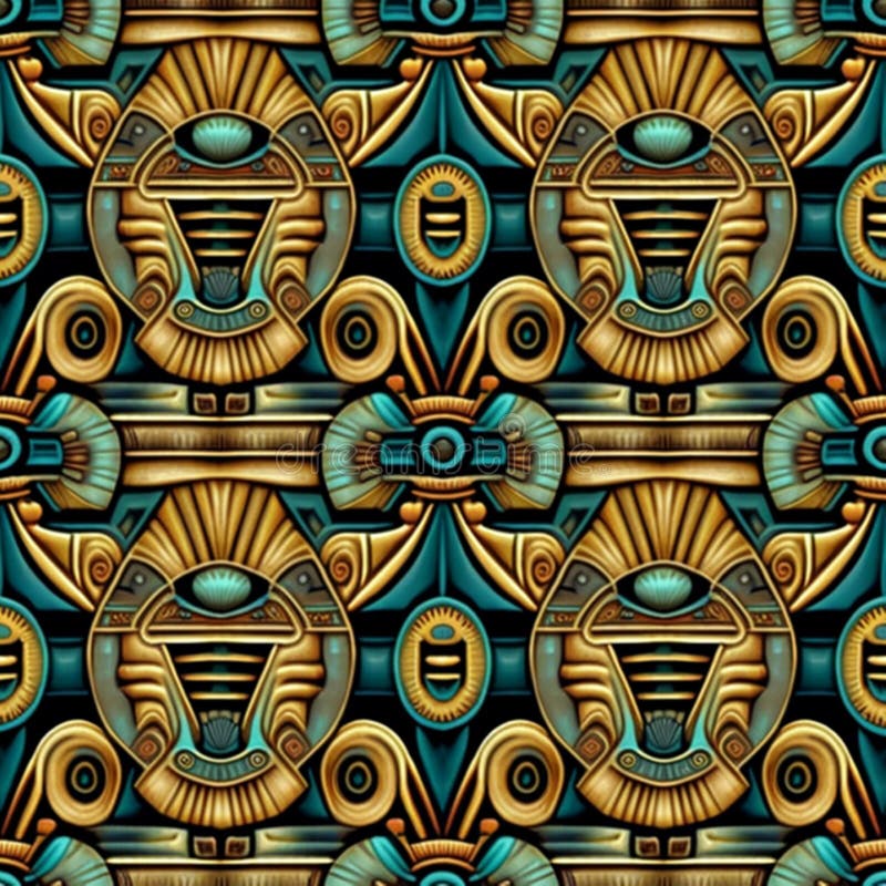 Egypt theme patterns stock illustration. Illustration of flower - 270005027