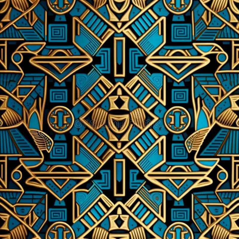Egypt theme patterns stock illustration. Illustration of temples ...