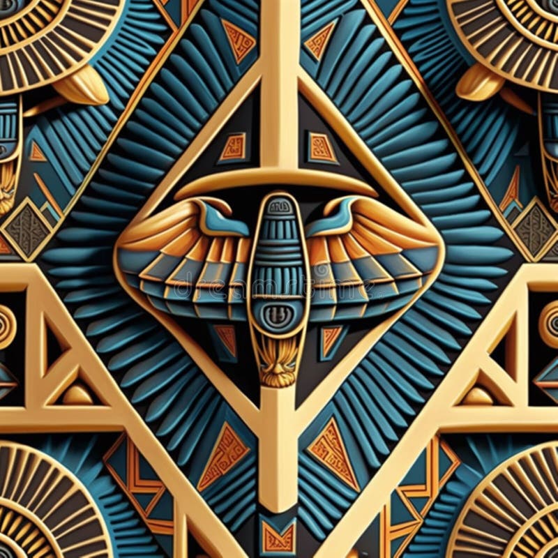 Egypt theme patterns stock illustration. Illustration of ancient ...