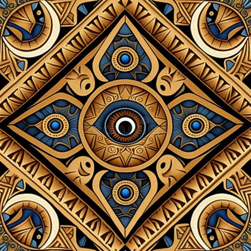 Egypt theme patterns stock illustration. Illustration of obelisks ...