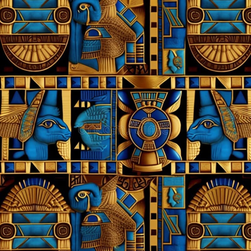 Egypt theme patterns stock illustration. Illustration of pharaohs ...