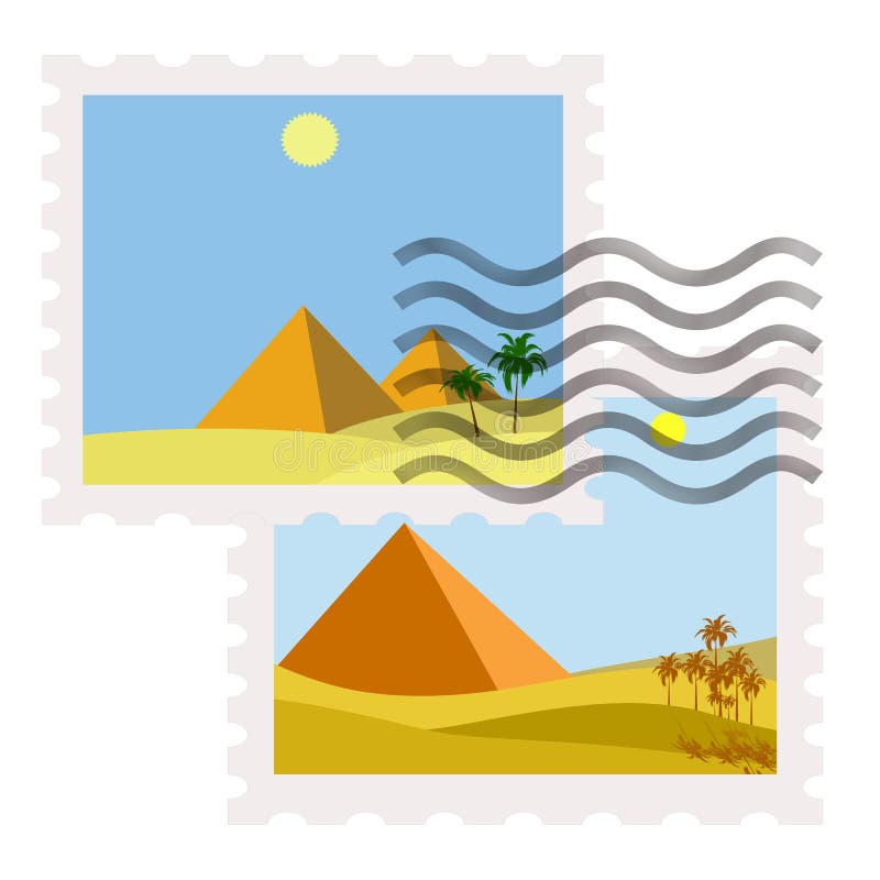 Egypt Postage Stamp, Vintage Stamp, Air Mail Envelope. Stock Vector ...