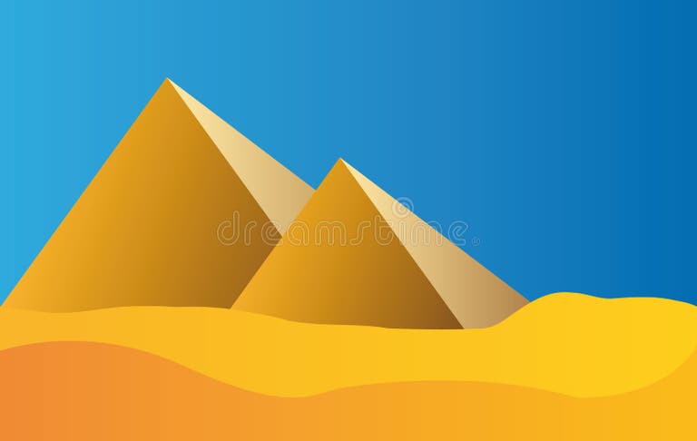 Egypt Pyramids and Blue Sky Stock Vector - Illustration of background ...