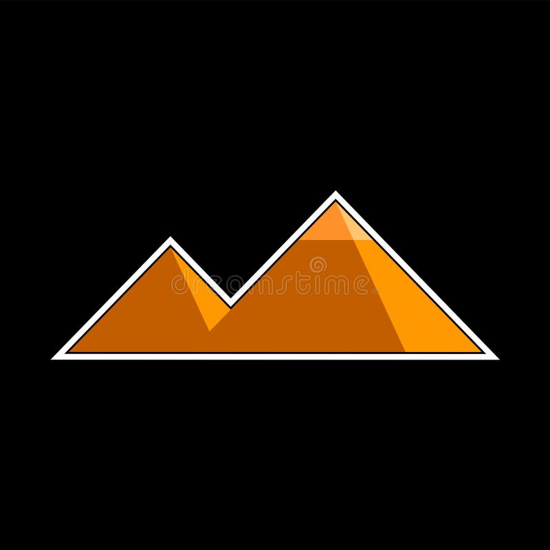 Egypt Pyramids Flat Style Vector Sticker. Great Pyramids of Giza. Stock ...