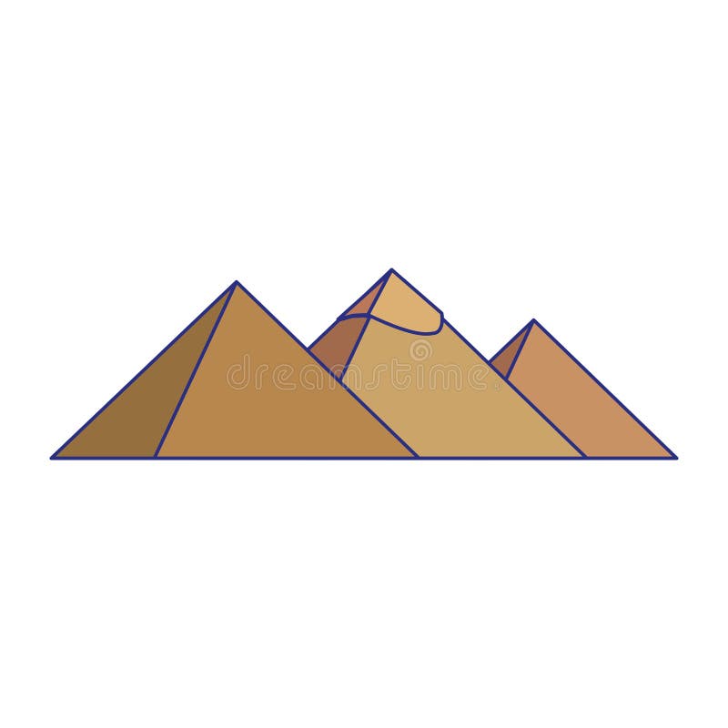 Egypt Pyramids Monuments Isolated Vector Illustration Stock Vector ...
