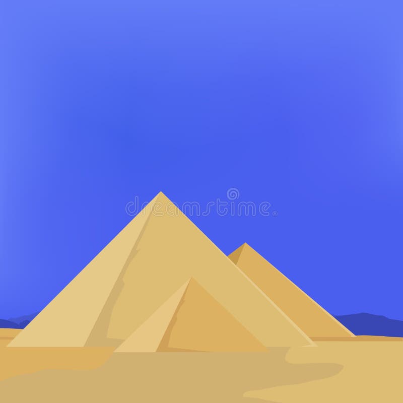 Egypt Pyramids Vector Illustration. the Giza Pyramids Stock Vector ...