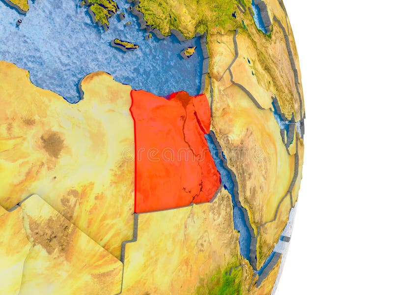 Egypt on realistic globe stock illustration. Illustration of africa ...