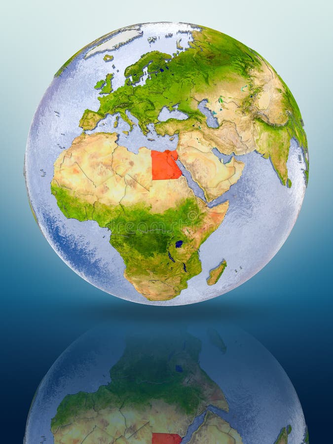 Map of Egypt on globe stock illustration. Illustration of political ...