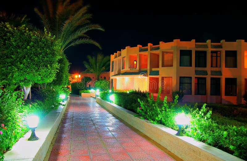 Egypt resort night hdr stock image. Image of house, destinations - 11990929