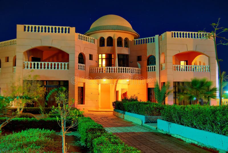 Egypt resort night hdr stock image. Image of illuminated - 11990817