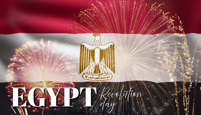 Egypt Revolution Day Poster Design Stock Illustration - Illustration of ...