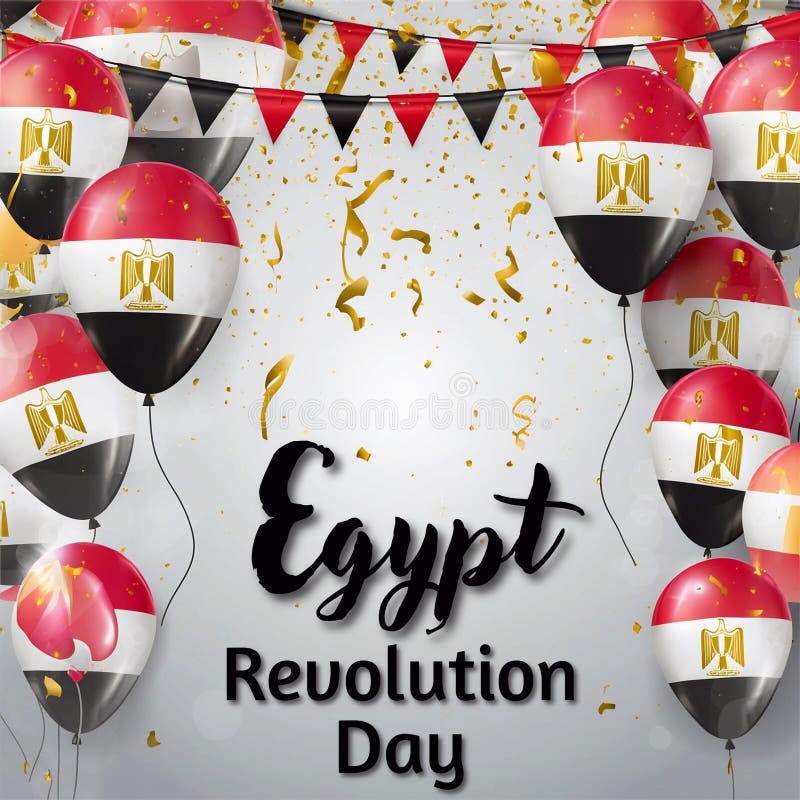Egypt Revolution Day Poster Design Stock Illustration - Illustration of ...