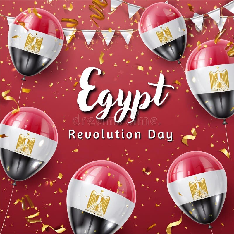 Egypt Revolution Day Poster Design Stock Illustration - Illustration of ...