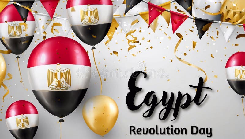 Egypt Revolution Day Poster Design Stock Illustration - Illustration of ...