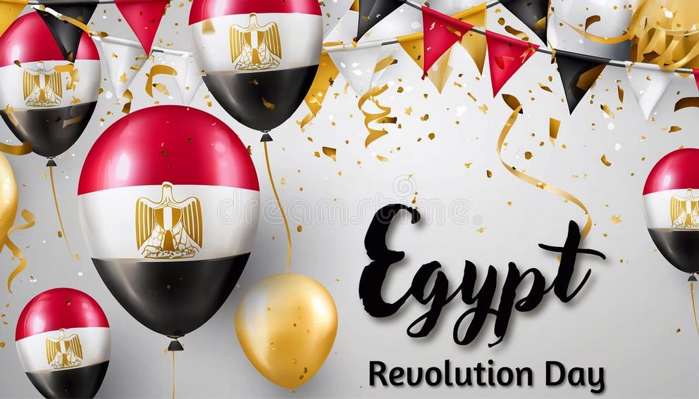 Egypt Revolution Day Poster Design Stock Illustration - Illustration of ...