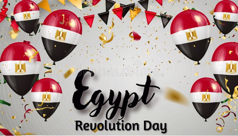 Egypt Revolution Day Poster Design Stock Illustration - Illustration of ...