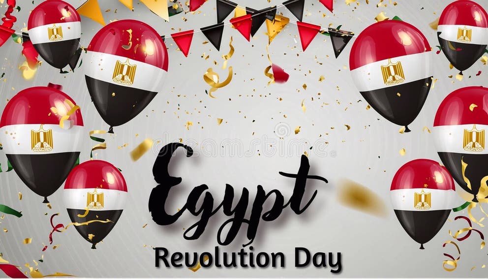 Egypt Revolution Day Poster Design Stock Illustration - Illustration of ...