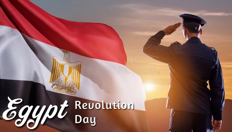 Egypt Revolution Day Poster Design Stock Illustration - Illustration of ...