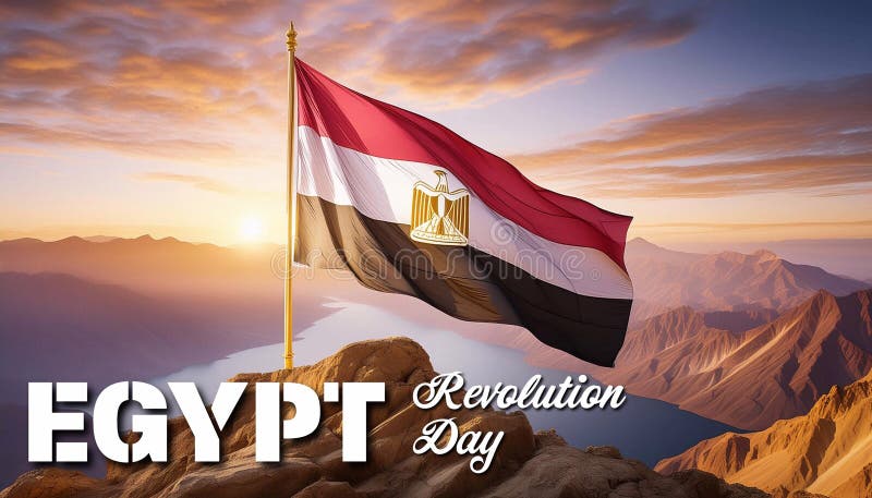 Egypt Revolution Day Poster Design Stock Illustration - Illustration of ...