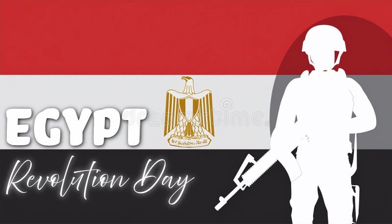 Egypt Revolution Day Poster Design Stock Illustration - Illustration of ...
