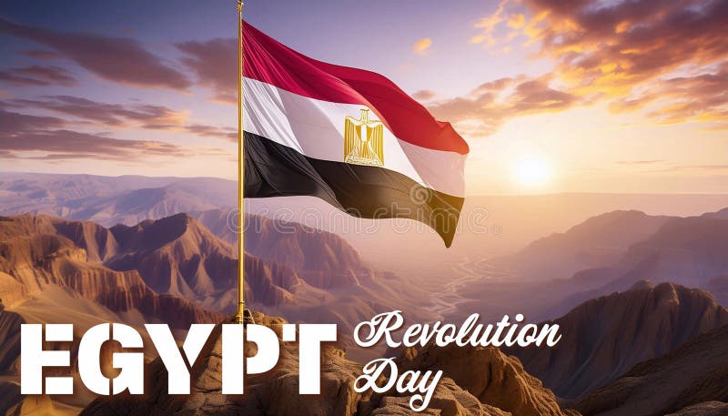 Egypt Revolution Day Poster Design Stock Illustration - Illustration of ...