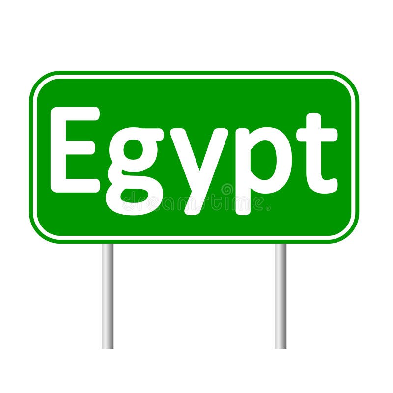 Egypt Road Sign. National Flag with Country Name on Blue Road Traffic ...