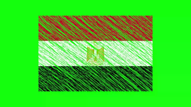 Egypt Scribble Animation on Green Screen Background. Looping Seamless ...