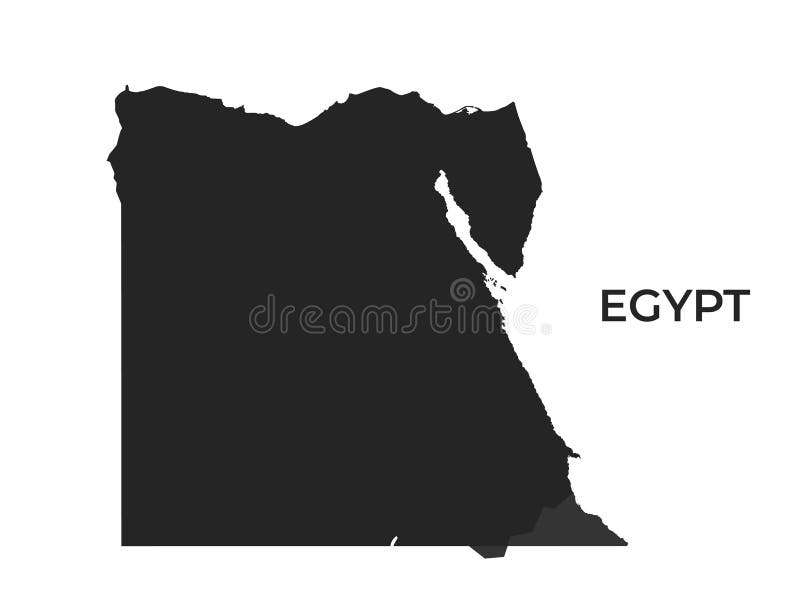 Egypt Silhouette Map. Isolated Vector Template Image of North African ...