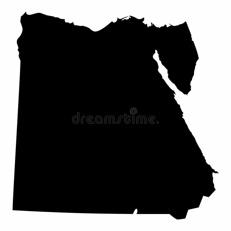 Egypt silhouette map stock vector. Illustration of mediterranean ...