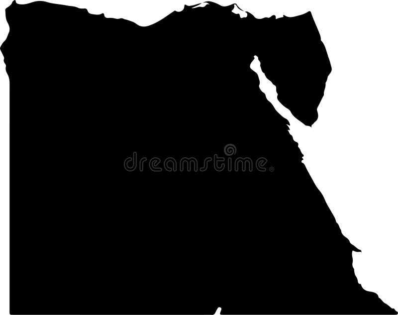 Egypt Silhouette Map with Transparent Background Stock Vector ...