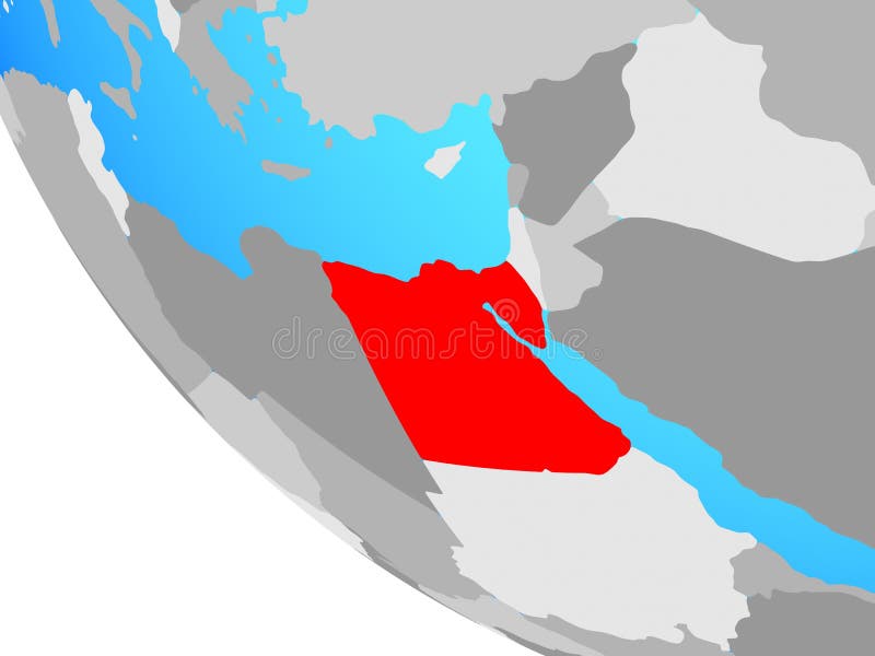 Egypt on globe stock illustration. Illustration of render - 134379297