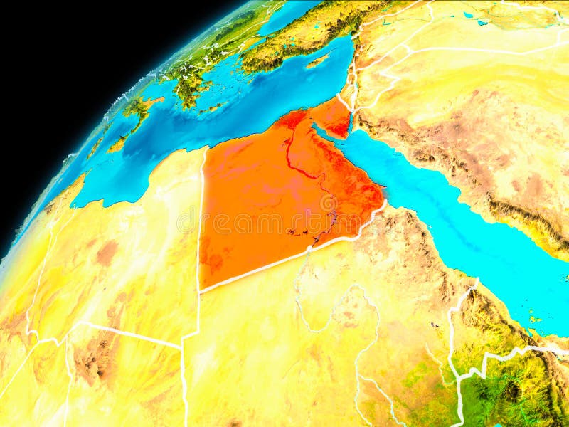 Egypt from space stock illustration. Illustration of lines - 113699089