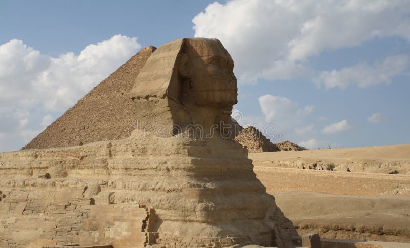 Egypt. the Sphinx (side View) and the Pyramid of Cheops. Stock Image ...