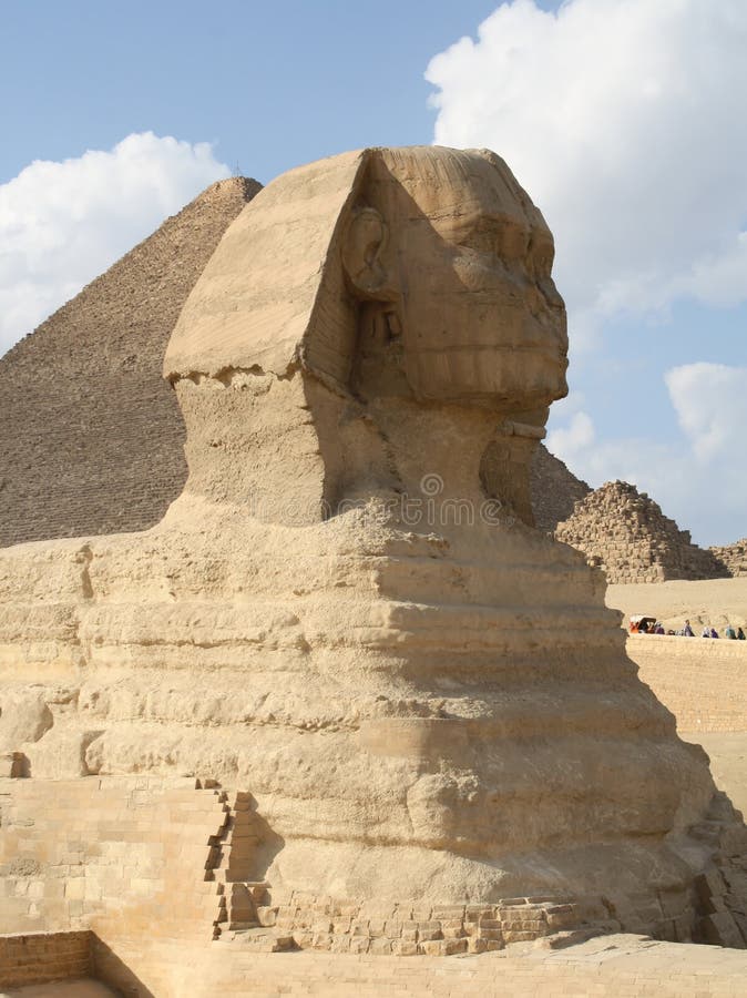 Egypt. the Sphinx (side View) and the Pyramid of Cheops. Stock Image ...