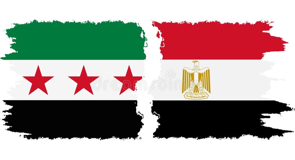 Egypt and Syrian Revolution Grunge Flags Connection Vector Stock Vector ...