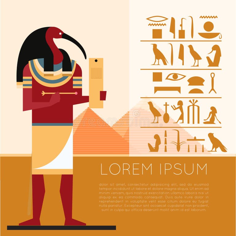 Egypt Thoth banner stock vector. Illustration of monster - 70524119