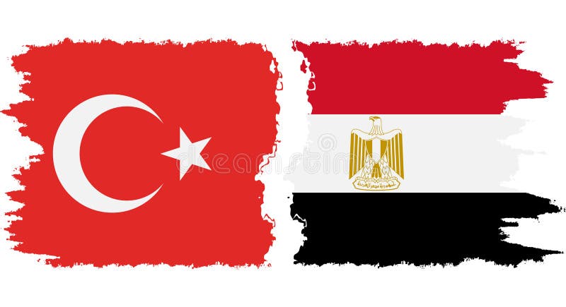 Egypt and Turkey Grunge Flags Connection Vector Stock Vector ...