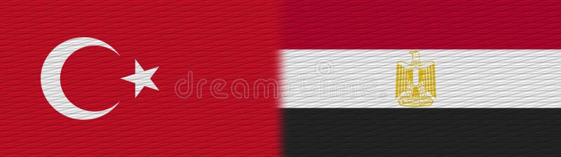 Egypt and Turkey Turkish Fabric Texture Flag Stock Illustration ...