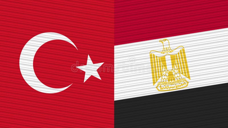 Egypt and Turkey Two Half Flags Together Stock Illustration ...