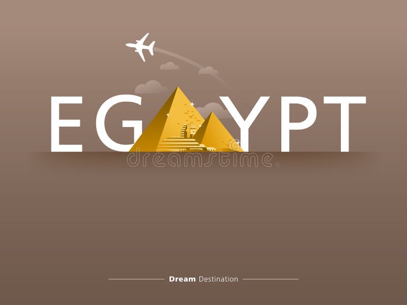 Egypt typography stock vector. Illustration of pyramid - 44183496