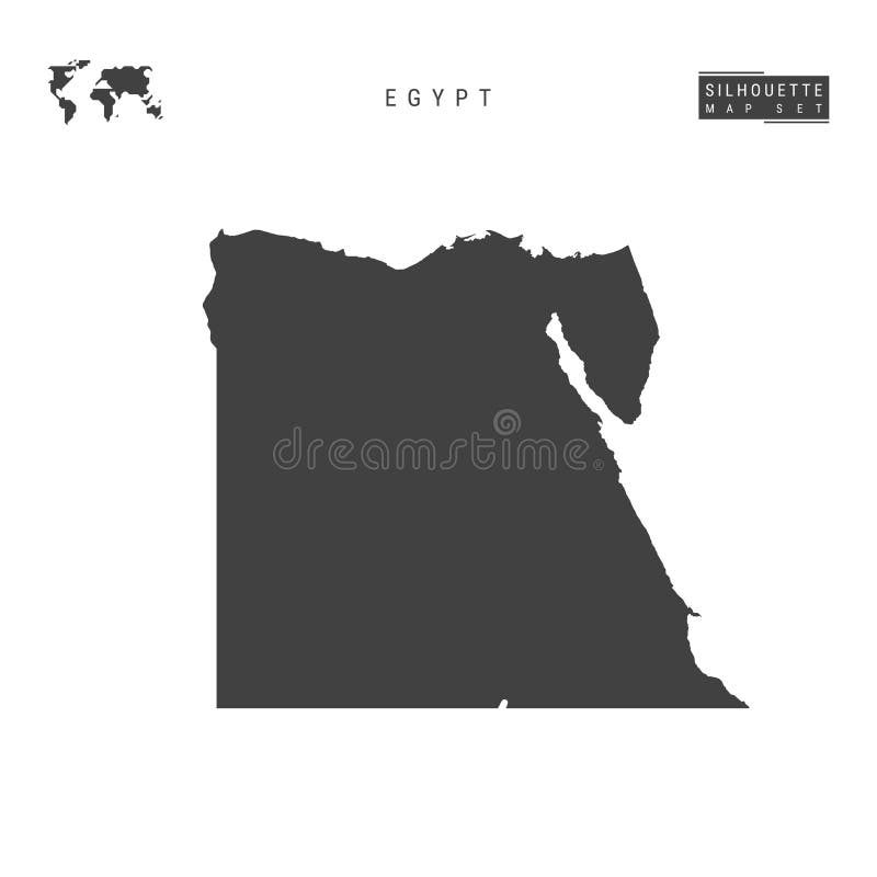 Egypt Vector Map Isolated on White Background. High-Detailed Black ...