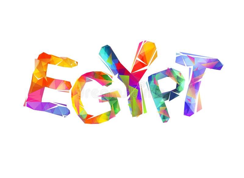 Egypt. Word of Triangular Letters Stock Vector - Illustration of sign ...